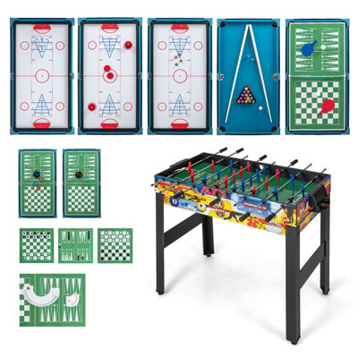 Costway 12-in-1 Combo Game Table Set Foosball Air Hockey Pool Ping Pong ...