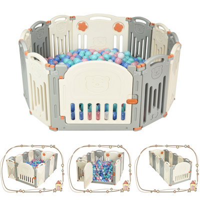 Costway 12 Panel Baby Playpen Toddler Playard Activity Center W ...
