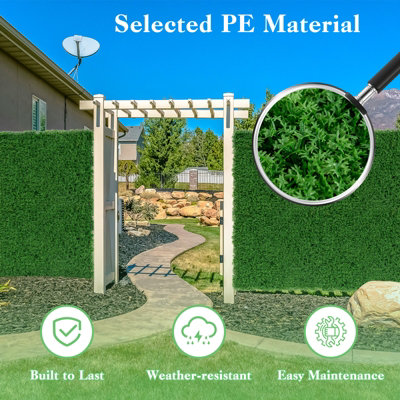 COSTWAY 12 Pcs 50 x 50cm Faux Green Moss Panels Artificial Grass Wall Pane