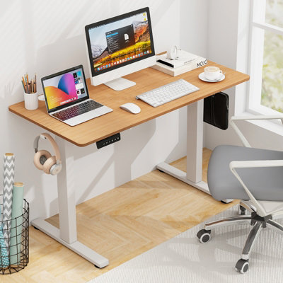 COSTWAY 120 x 60cm Electric Standing Desk Home Office Computer Desk w ...