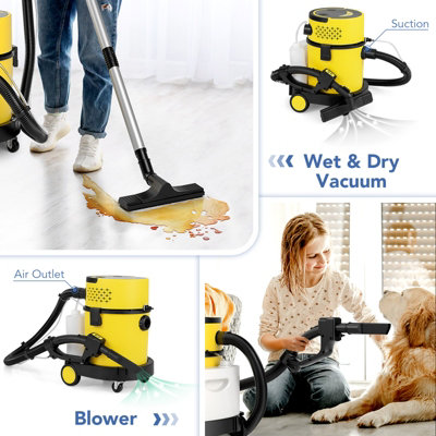 COSTWAY 1200W WET DRY VACUUM CLEANER W/ 17 KPA MAX SUCTION HEPA ...