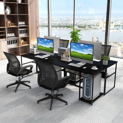 Costway 120CM Computer Desk w/ Power Outlet & Shelf Home Office ...