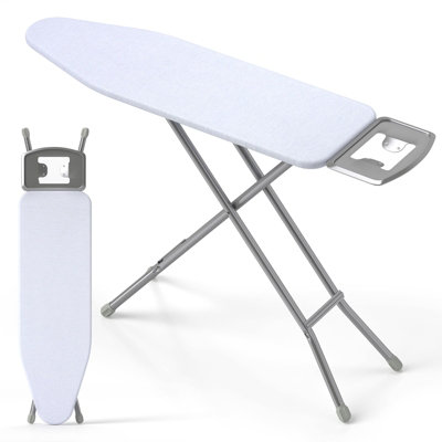 COSTWAY 120cm x 38cm Ironing Board w/ Iron Rest Foldable Carbon Steel ...