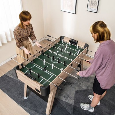 COSTWAY 137cm Foosball Table Freestanding Games Table with 2 Balls & 26 ...