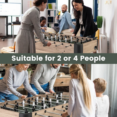 COSTWAY 137cm Foosball Table Freestanding Games Table with 2 Balls & 26 ...