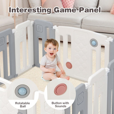 Costway 14 Panels Baby Playpen Foldable Baby Play Yard Infant Fence ...