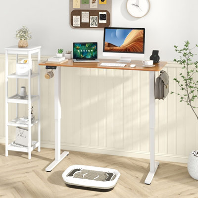 COSTWAY 140 x 60cm Electric Standing Desk Home Office Computer Desk w ...