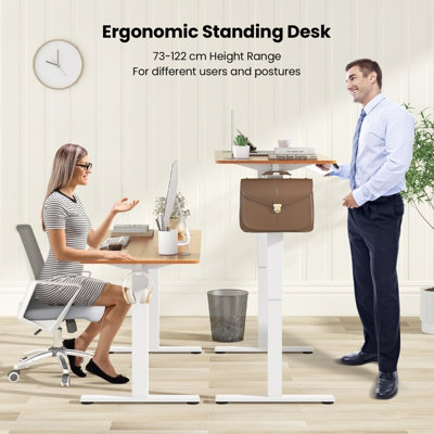 COSTWAY 140 x 60cm Electric Standing Desk Home Office Computer Desk w ...
