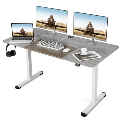 Costway 140 x 70cm Electric Standing Desk Height Adjustable Sit to ...