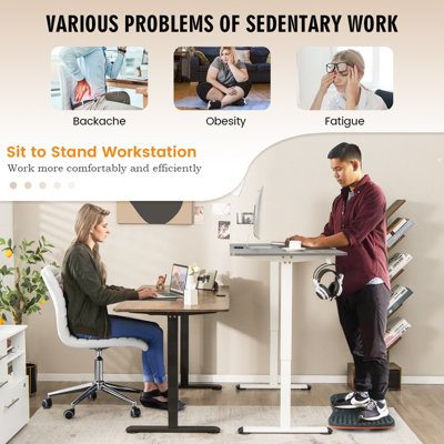 Costway 140 x 70cm Electric Standing Desk Height Adjustable Sit to ...