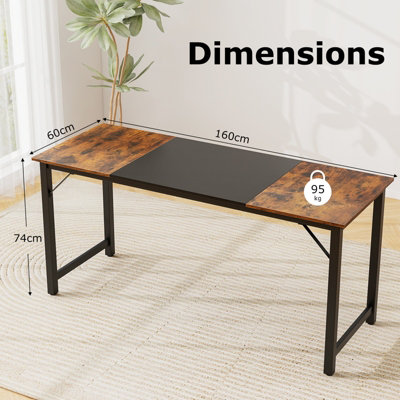 COSTWAY 160 x 60 CM Computer Desk Industrial Writing Desk Conference ...