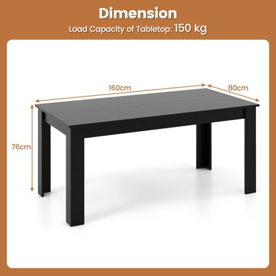 Costway 160 x 80 CM Large Dining Table 6-8 People Morden Kitchen Table