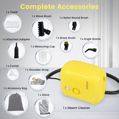 COSTWAY 1600W Portable Steam Cleaner Household Steamer w/ 1L Water Tank ...