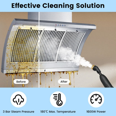 COSTWAY 1600W Portable Steam Cleaner Household Steamer w/ 1L Water Tank ...