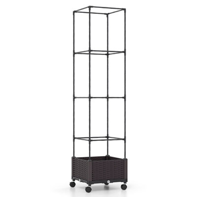Costway 170cm Extendable Planter Box Raised Garden Bed w/ Trellis ...