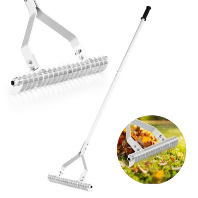 COSTWAY 178 cm Garden Thatch Rake 50 cm Wide Aluminum Lawn Loosening ...