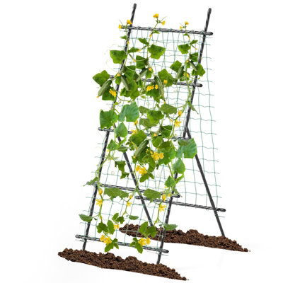 COSTWAY 190 cm Tall Garden Trellis Vertical Plant Support Stand w/ Netting