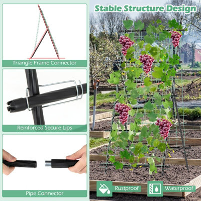COSTWAY 190 cm Tall Garden Trellis Vertical Plant Support Stand w/ Netting