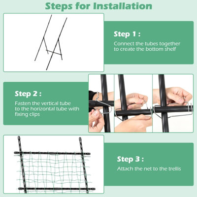 COSTWAY 190 cm Tall Garden Trellis Vertical Plant Support Stand w/ Netting