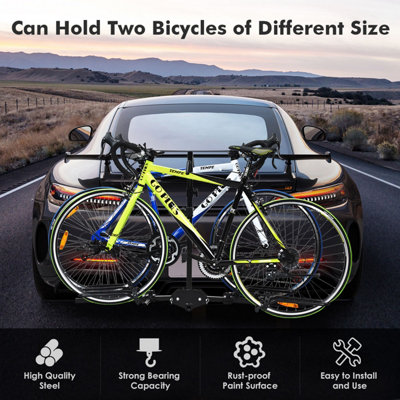 Costway 2-bike Hitch Mount Rack Platform Style Bicycle Carrier Fits ...