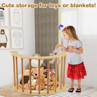 COSTWAY 2-in-1 Arch Rocker Double-Sided Climbing Arch Wooden Ladder ...