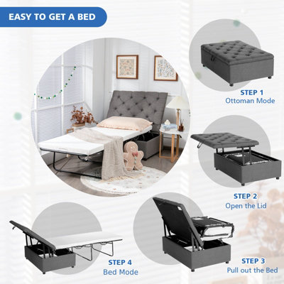 Sleeper ottoman with pull out bed store