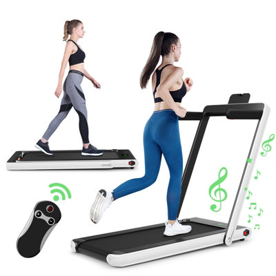 Costway 2 in 1 Folding Treadmill 0.75HP Portable Walking Jogging ...