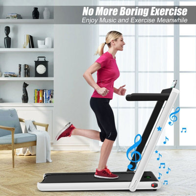 Costway 2 in 1 Folding Treadmill 0.75HP Portable Walking Jogging ...