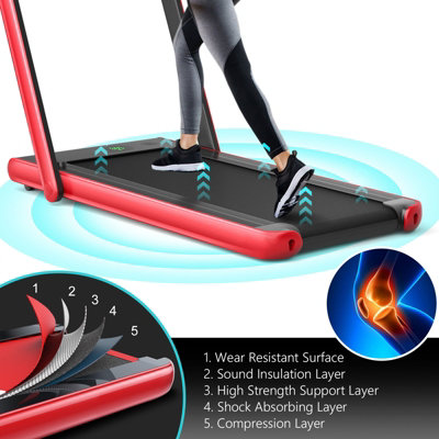 Costway 2 in 1 Folding Treadmill 0.75HP Portable Walking Jogging ...