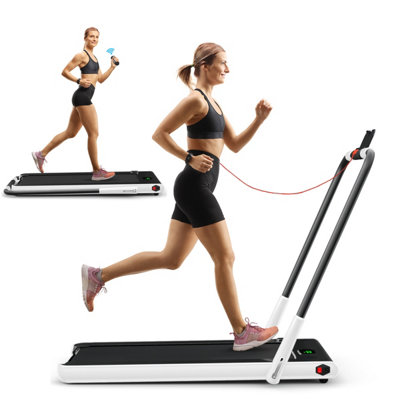 Costway 2 in 1 Folding Treadmill 0.75HP Under Desk Treadmill Portable ...