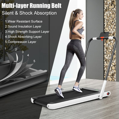 Costway 2 in 1 Folding Treadmill 0.75HP Under Desk Treadmill Portable Walking Running Machine