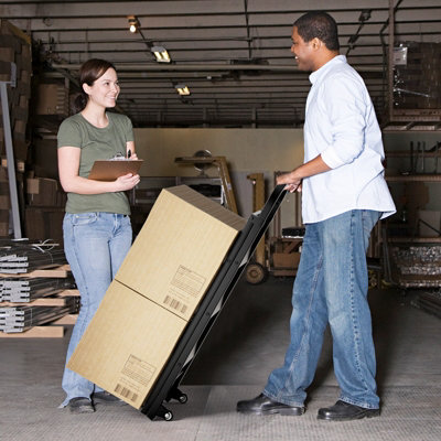 Costway 2-In-1 Hand Truck & Ladder Foldable 3-Step Ladder Heavy-duty ...