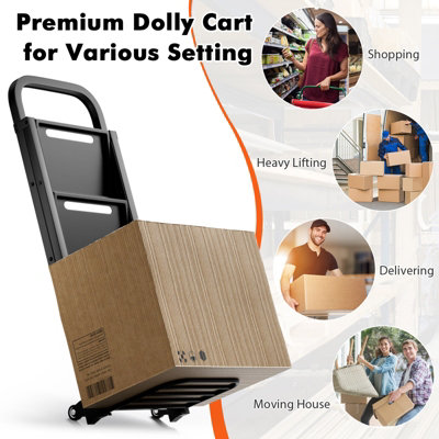 Costway 2-In-1 Hand Truck & Ladder Foldable 3-Step Ladder Heavy-duty ...