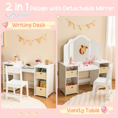 2 in 1 dressing and study table store
