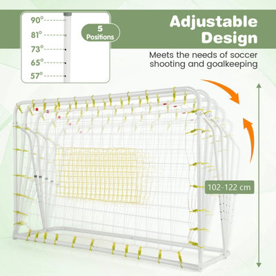 Costway 2-in-1 Kids Football Rebounder & Goal Angle-Adjustable Football ...