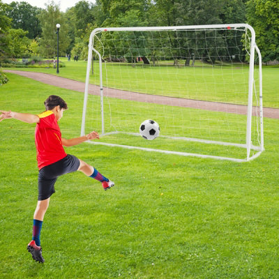 Costway 2-in-1 Kids Football Rebounder & Goal Angle-Adjustable Football ...