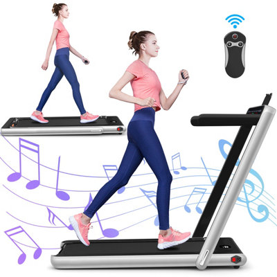 Costway 2-In-1 Treadmill 2.25HP Folding Electric Treadmill Walking Machine