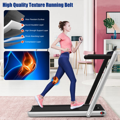 Costway 2-In-1 Treadmill 2.25HP Folding Electric Treadmill Walking Machine