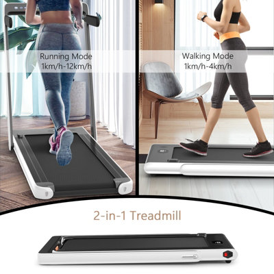 Costway 2-In-1 Treadmill 2.25HP Folding Electric Treadmill Walking Machine
