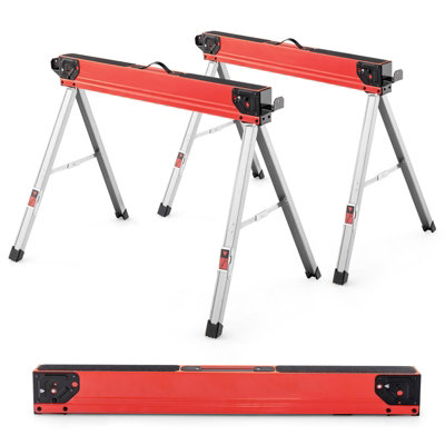 Costway 2 Pack Folding Saw Horses Compact Power Tools Workhorse Non ...