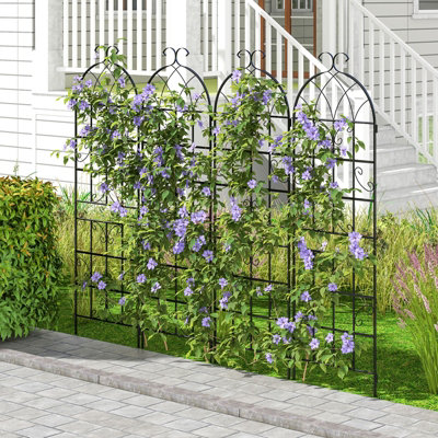 Costway 2 Pack Metal Garden Fence Trellis 180 x 50 cm Wire Lattice Grid ...