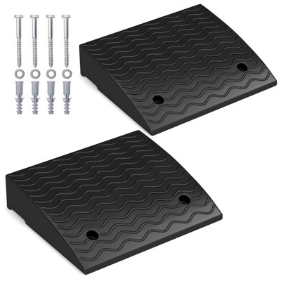 Costway 2 Pack Rubber Curb Ramp 11.5 cm Raised Height Curb Ramp 3T Load ...