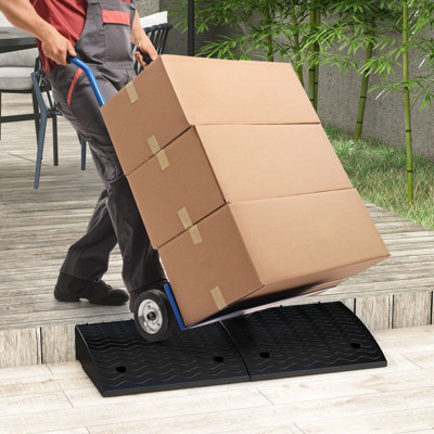 Costway 2 Pack Rubber Curb Ramp 11.5 cm Raised Height Curb Ramp 3T Load ...
