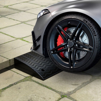 Costway 2 Pack Rubber Curb Ramp 11.5 cm Raised Height Curb Ramp 3T Load ...