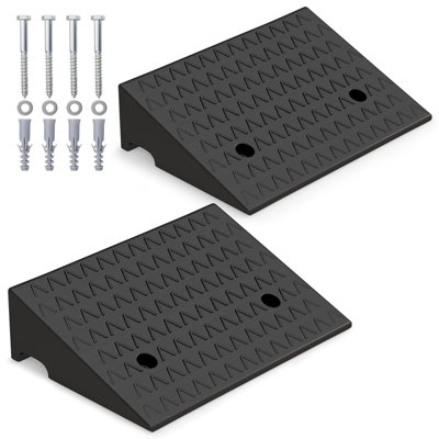 Costway 2 Pack Rubber Curb Ramp 13 cm Raised Height Curb Ramp 3T Load ...