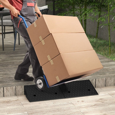 Costway 2 Pack Rubber Curb Ramp 13 cm Raised Height Curb Ramp 3T Load ...