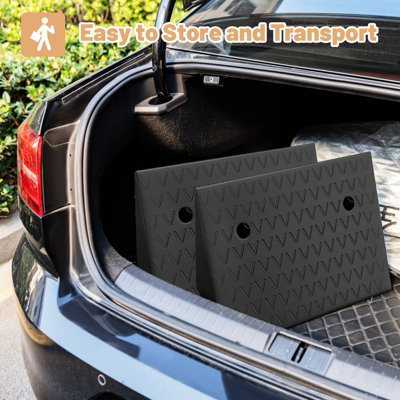 Costway 2 Pack Rubber Curb Ramp 13 cm Raised Height Curb Ramp 3T Load ...