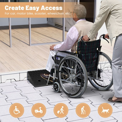 Costway 2 Pack Rubber Curb Ramp 13 cm Raised Height Curb Ramp 3T Load ...