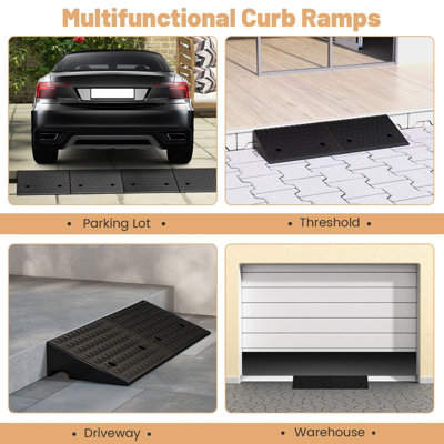 Costway 2 Pack Rubber Curb Ramp 13 cm Raised Height Curb Ramp 3T Load ...