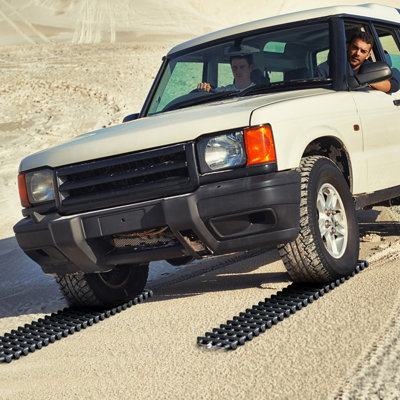 Costway 2 Pack Tire Traction Mats Coilable TPR Recovery Track Pad ...